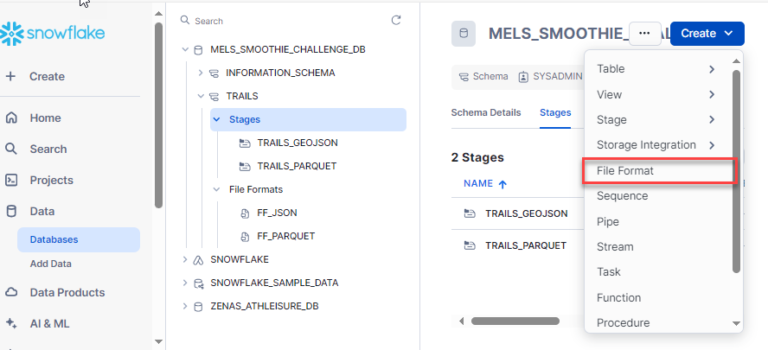 Creating stage, loading and parsing Parquet file in Snowflake (Data Lake Workshop) - Data ...